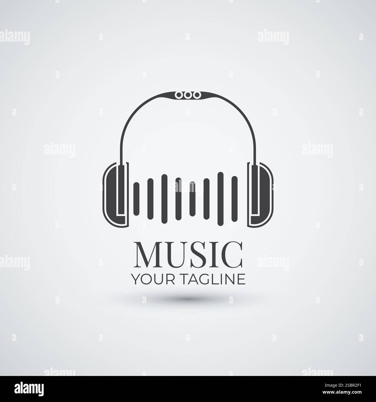 headphone music logo design template Stock Vector Image & Art - Alamy
