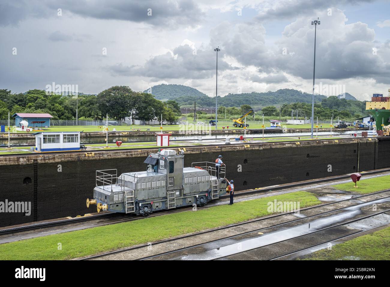 Mule locomotive, Miraflores locks, Panama Canal, Panama City, Panama ...