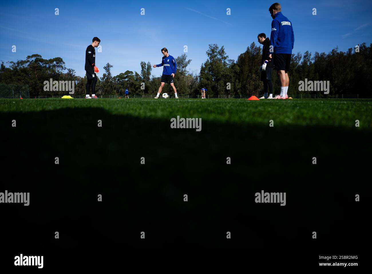 Alvor, Portugal. 04th Feb, 2025. 250204 Målvakt Linus Dahlgren, August Erlingmark, målvakt Elis ...