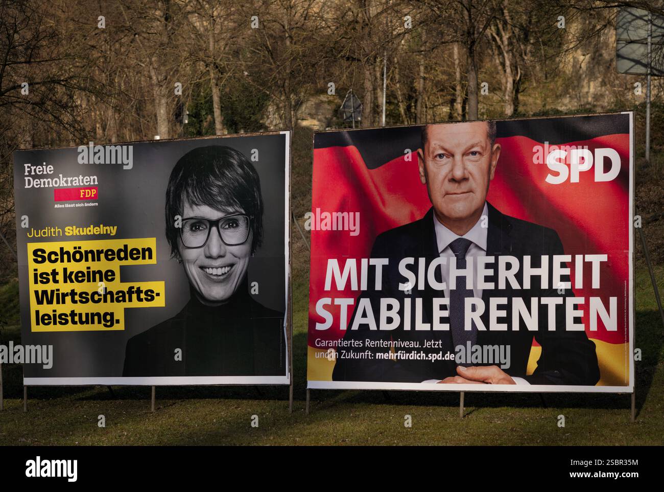 Election posters for the federal election on 23 February 2025, Judith ...