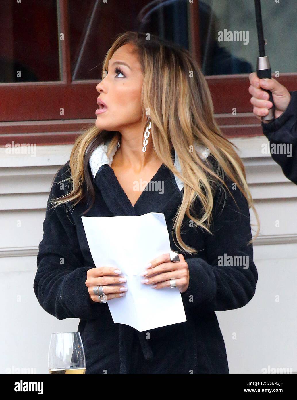 Actor Jennifer Lopez was on the Manhattan set of the new TV show 'Hustlers' on April 25 2019 in ...