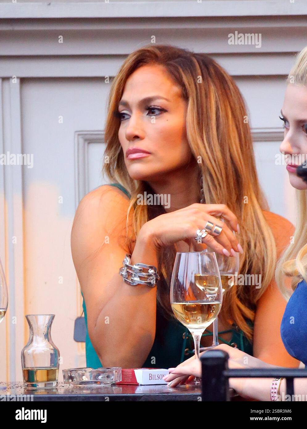 Actor Jennifer Lopez was on the Manhattan set of the new TV show 'Hustlers' on April 25 2019 in ...