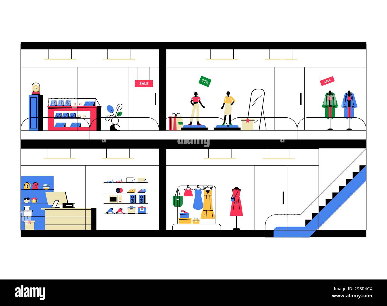 Shopping mall displays Stock Vector Images - Alamy