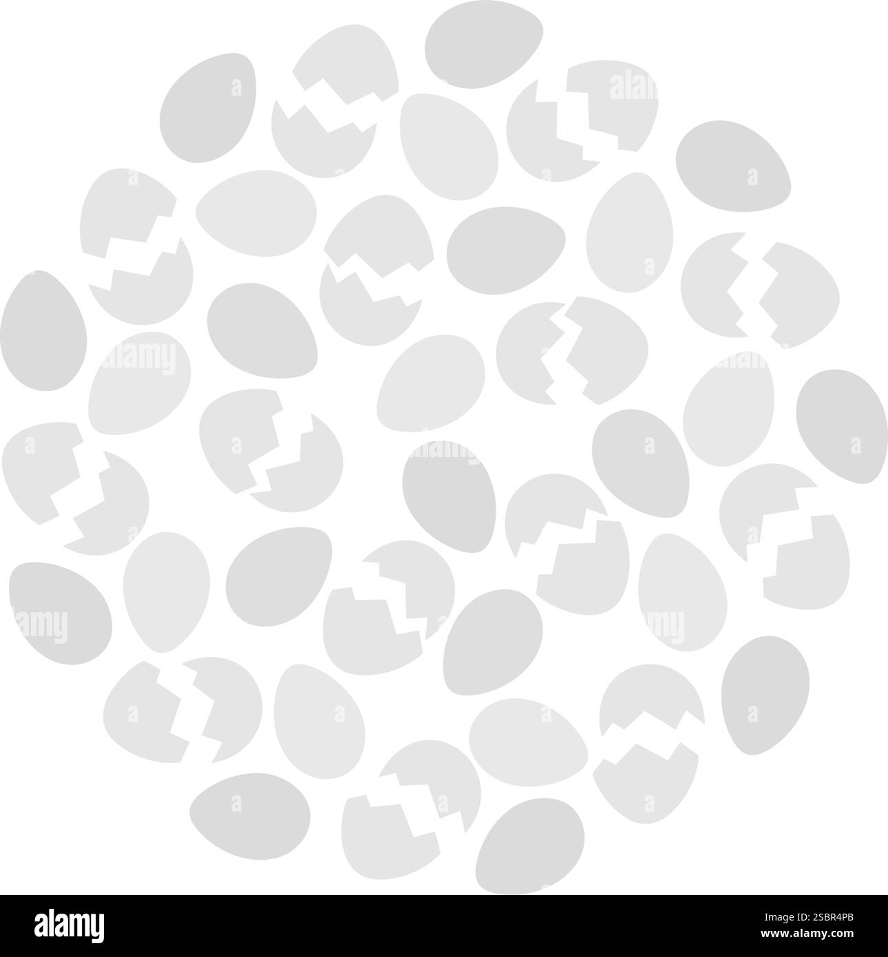 Cracked Eggshell and Whole Eggs Circular Background Texture in ...