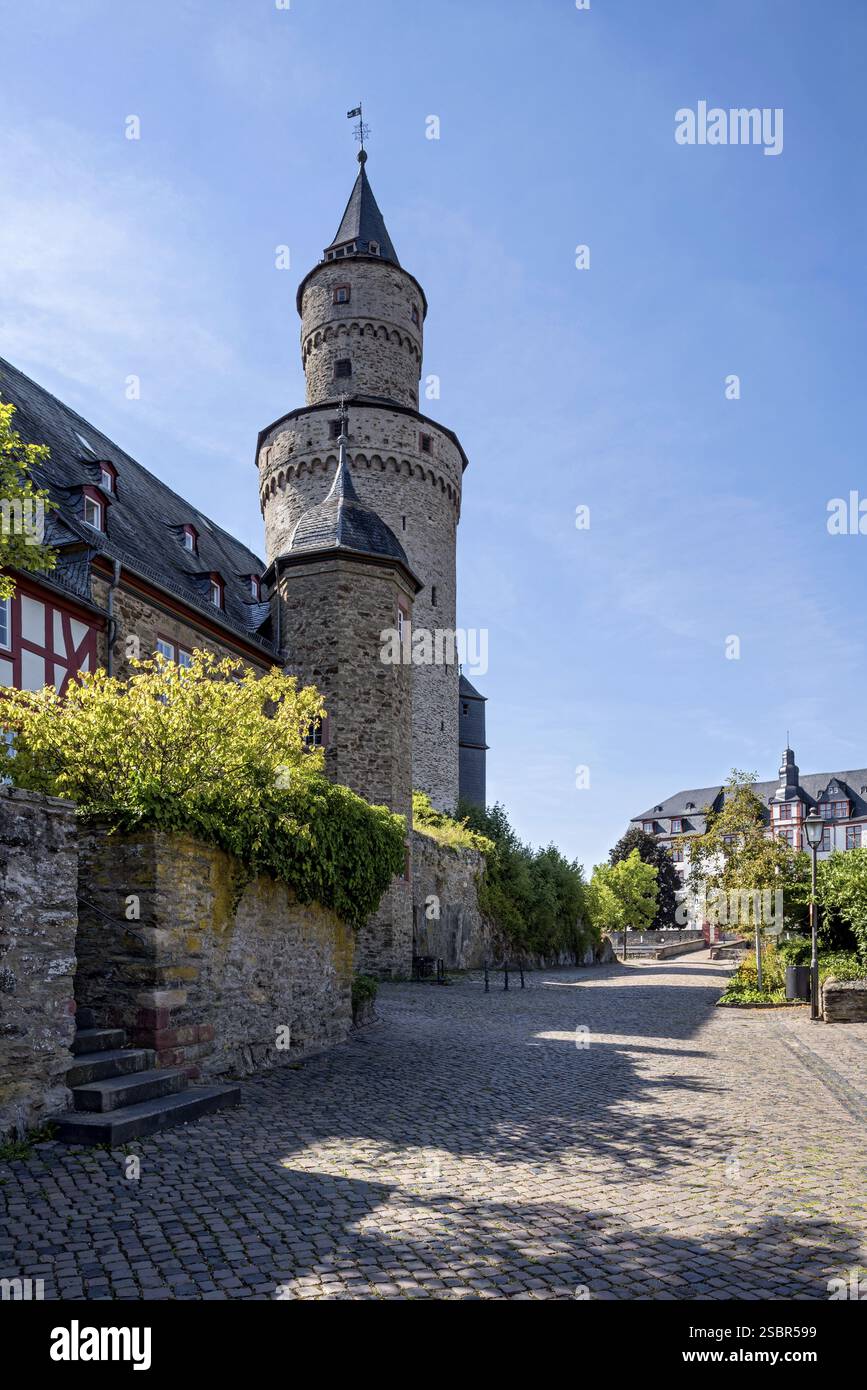 Old district court, stair tower, witches' keep, butter barrel tower ...