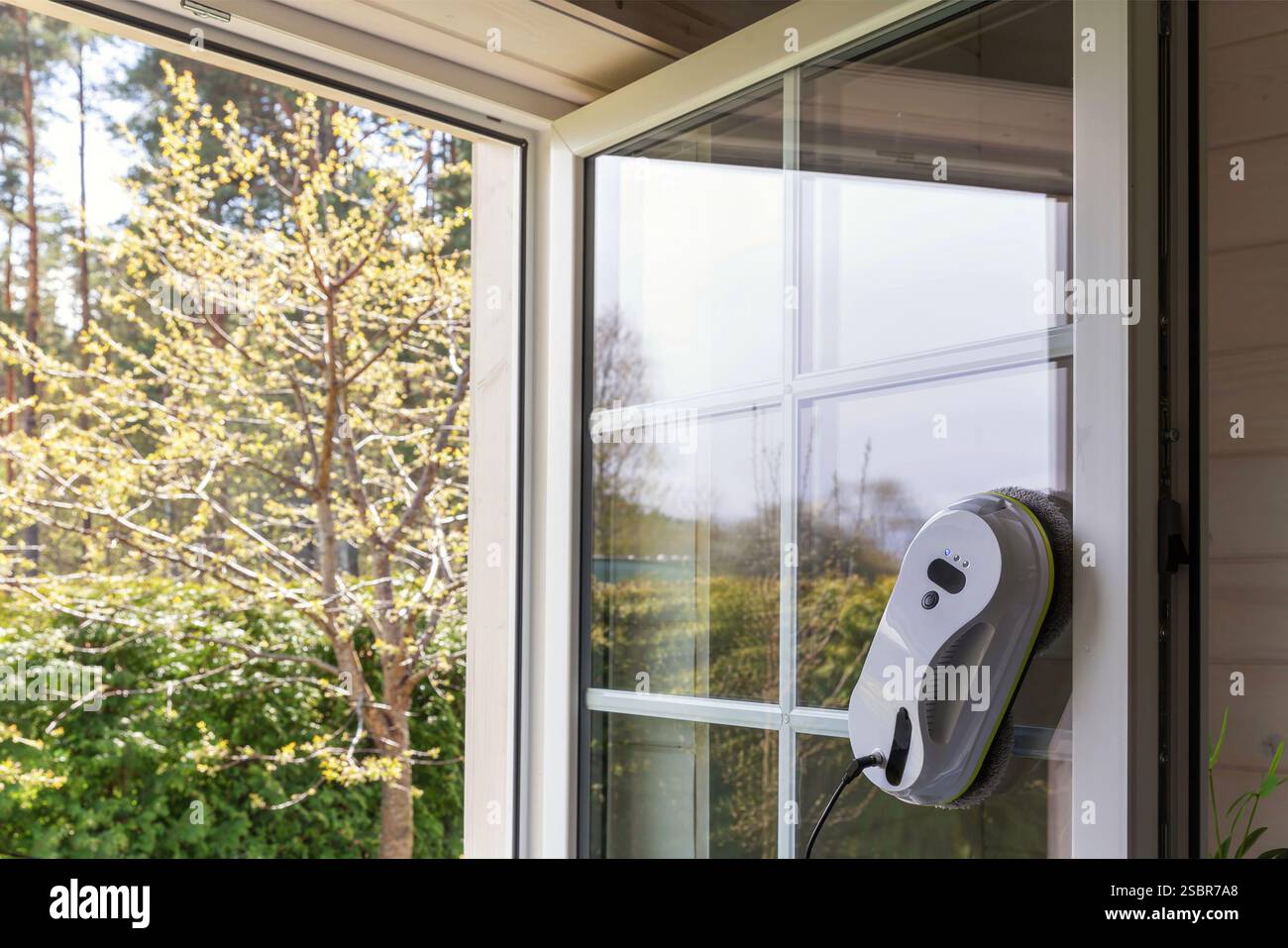 Window cleaning robot efficiently gliding on glass surface windows ...