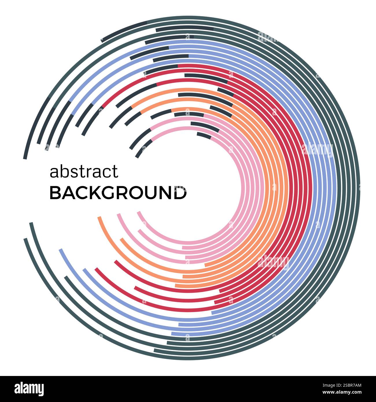 Abstract vector illustration depicting colored circles on a white ...