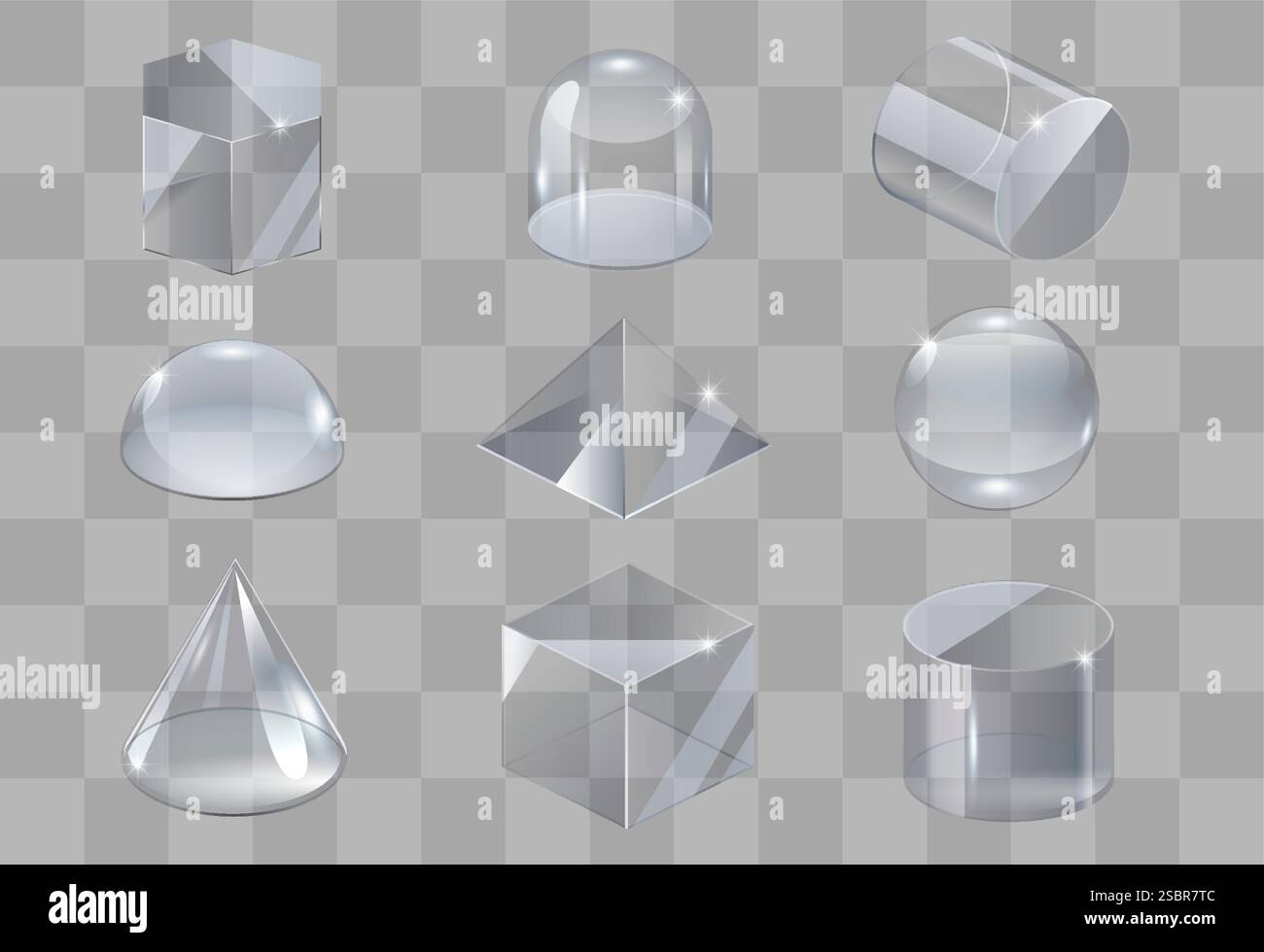 Set of transparent glass shapes Stock Vector Image & Art - Alamy