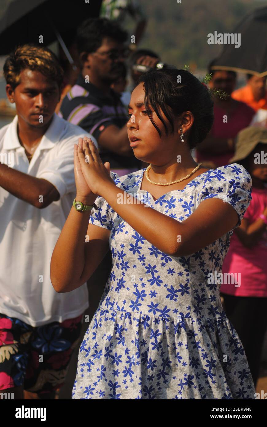 A Portuguese woman dancer at the Goa Carnival in Panjim, India. This is ...