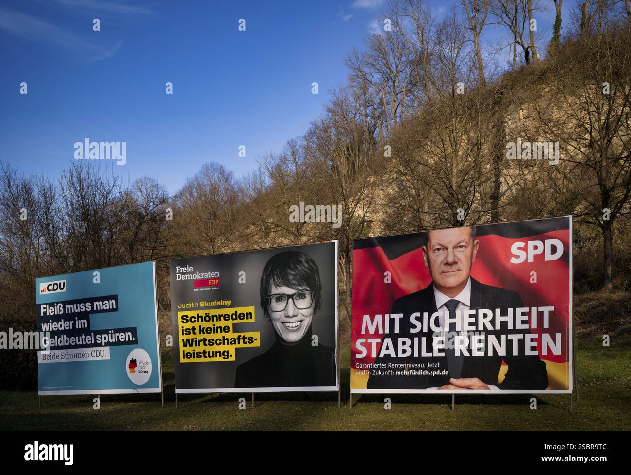 Election posters for the Bundestag election on 23 February 2025, CDU ...