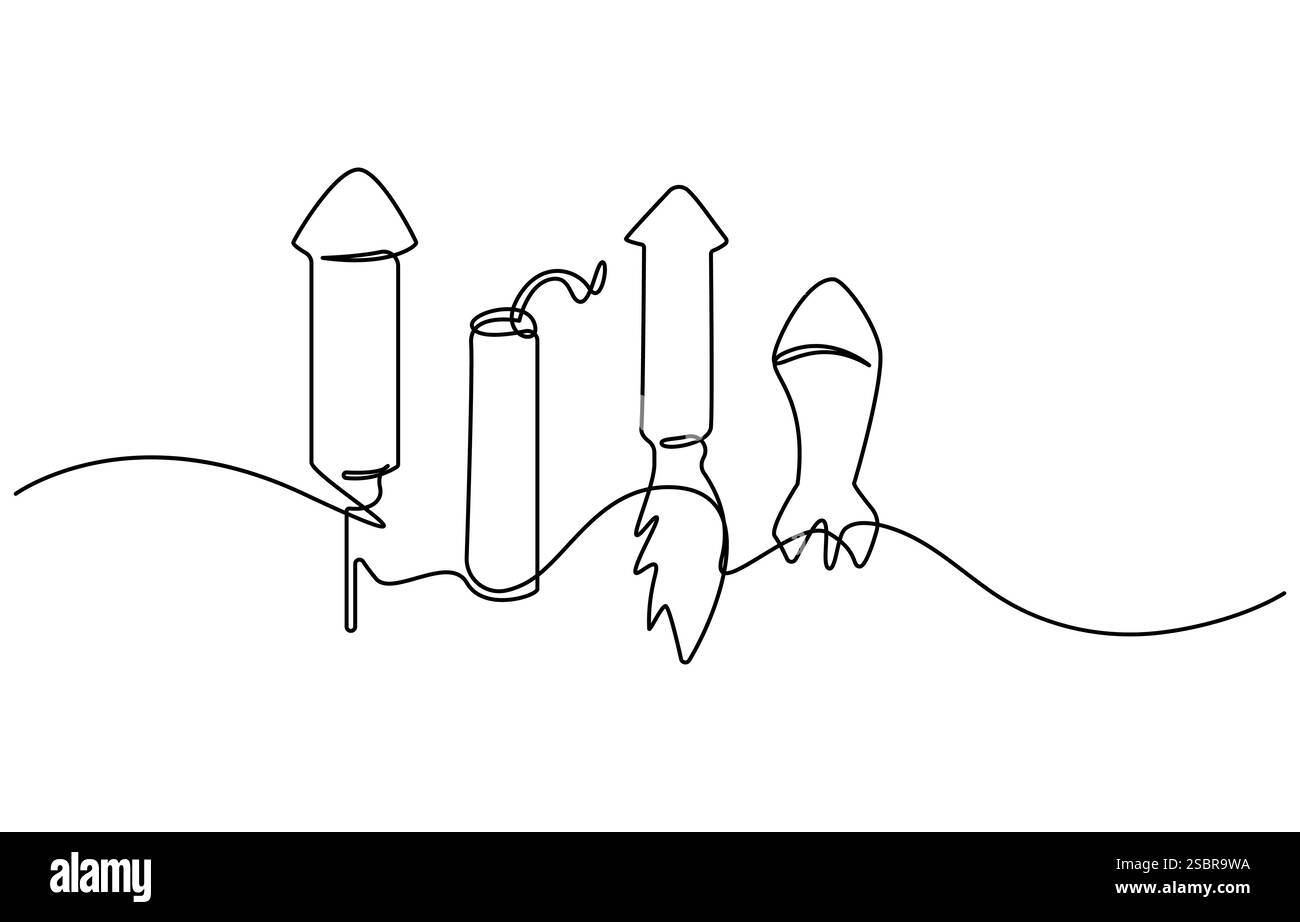 firecracker one line art Stock Vector Image & Art - Alamy