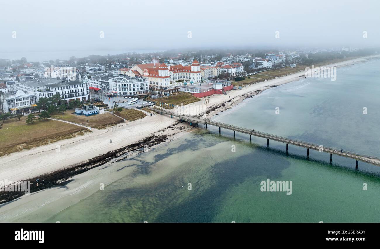 Aerial view of the Beach of Binz at the Baltic Coast (Island Rugia ...