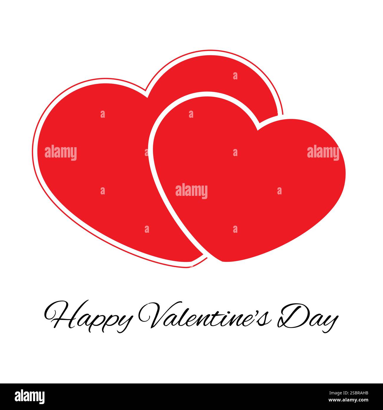 Big and small red heart. Romantic love symbol of valentine day. Vector ...