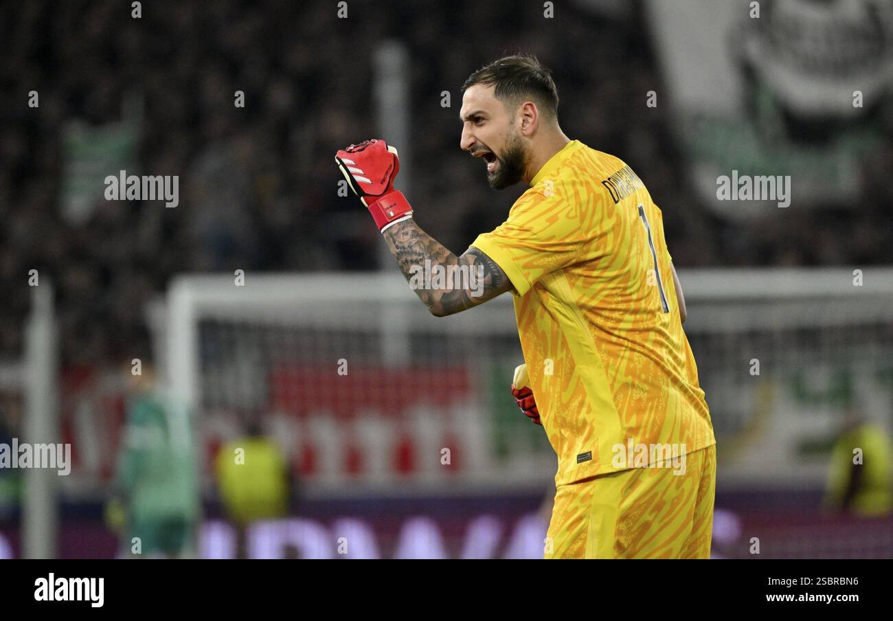 Goal celebration Goalkeeper Gianuigi Donnarumma FC Paris Saint-Germain ...
