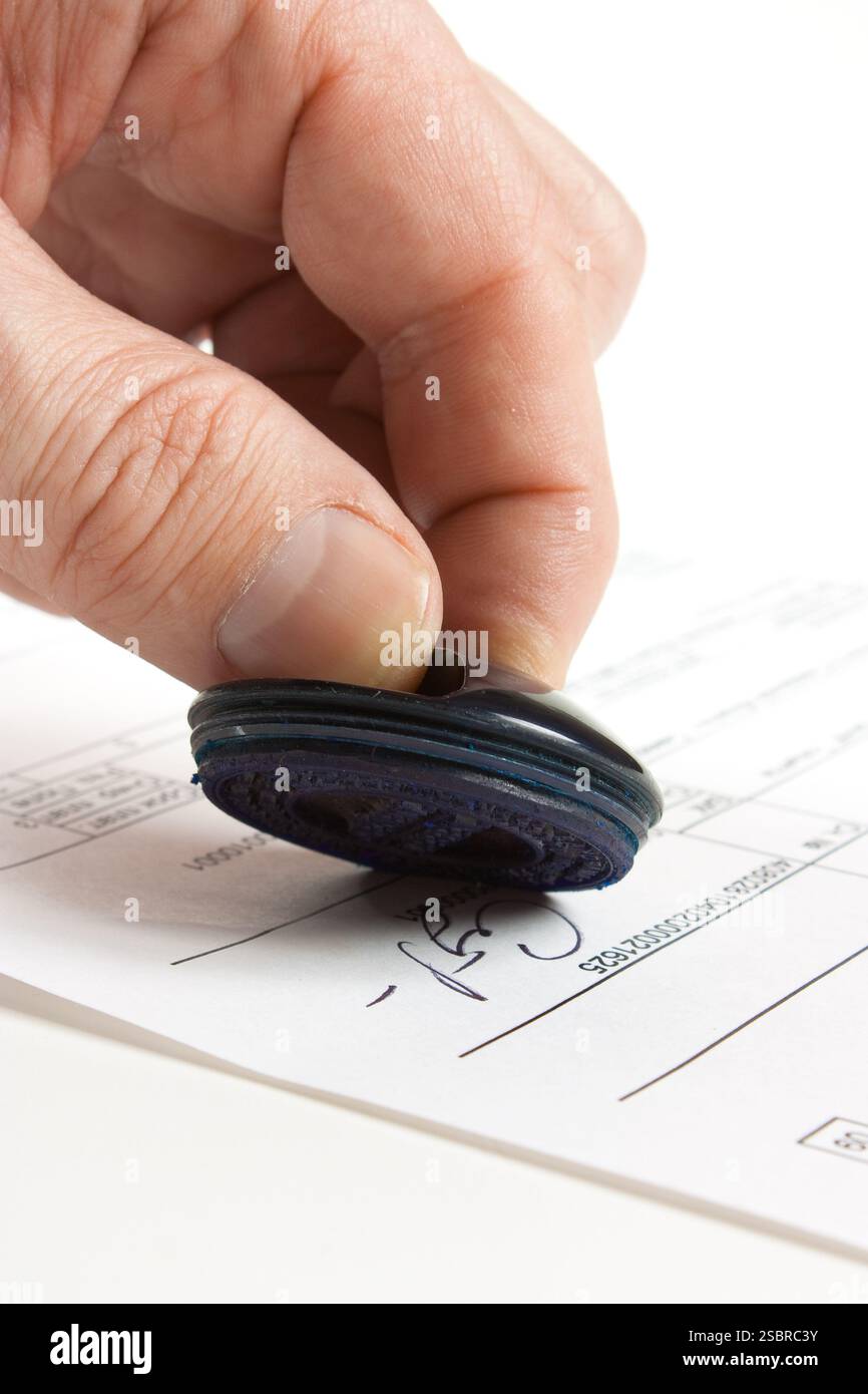 stamp on an important document Stock Photo - Alamy