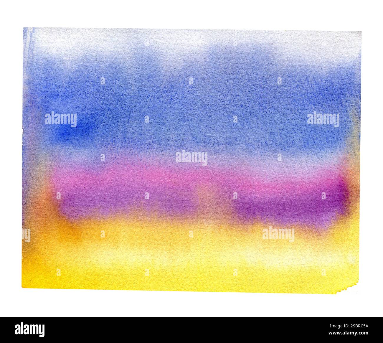 sheet of watercolor paper with gradient sunset or sunrise sky ...
