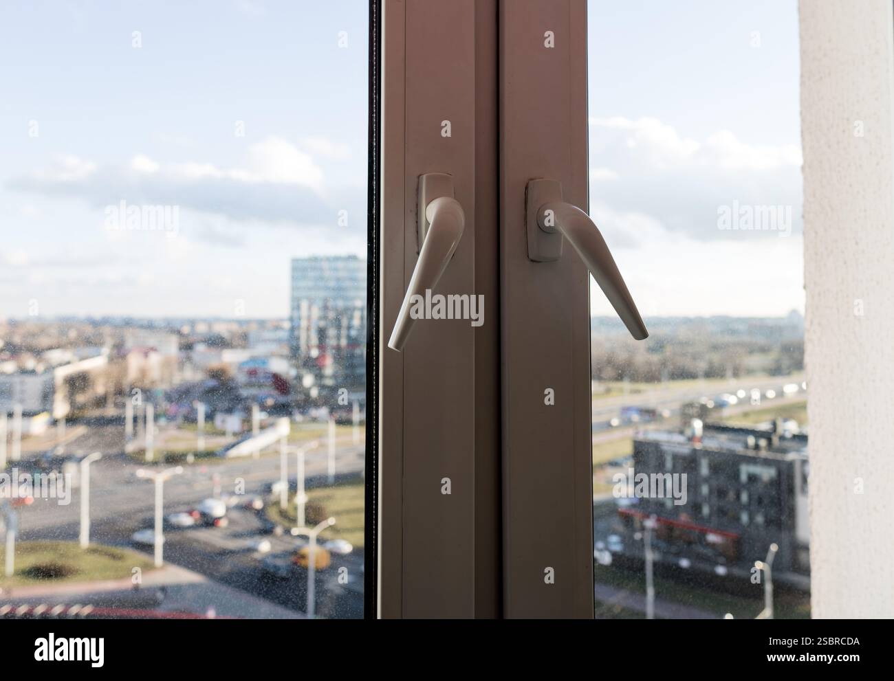 Window handle detail. modern PVC metal window Stock Photo - Alamy