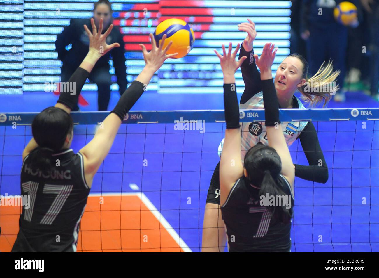 Bianca Cugno (Argentina) against South Korea. Women's Volleyball Stock ...