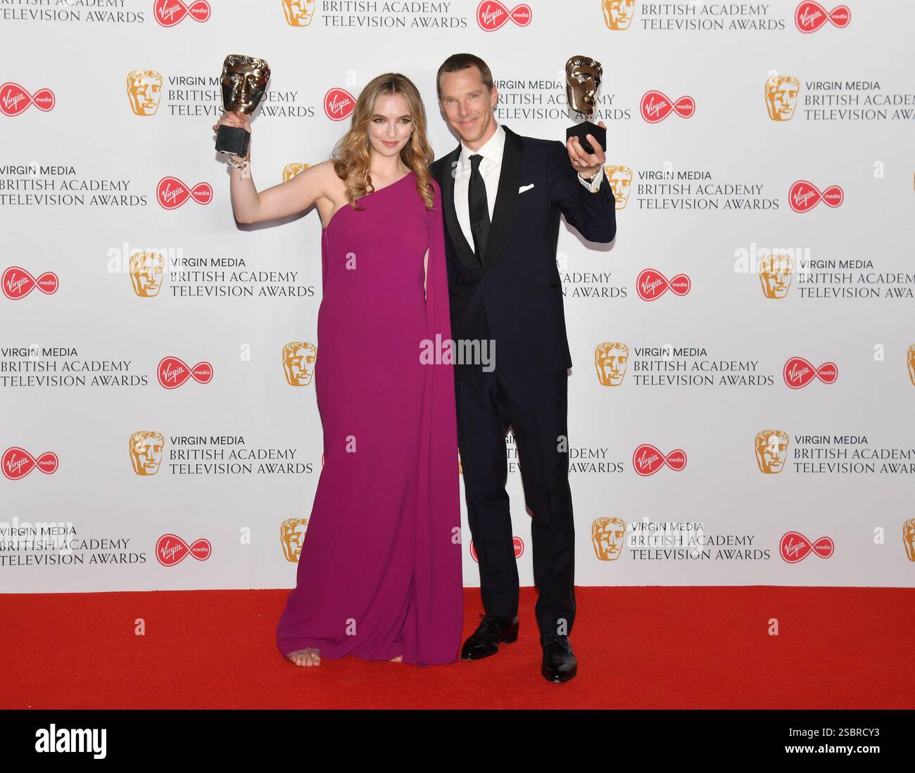 Jodie Comer and Benedict Cumberpatch at the Virgin Media British ...