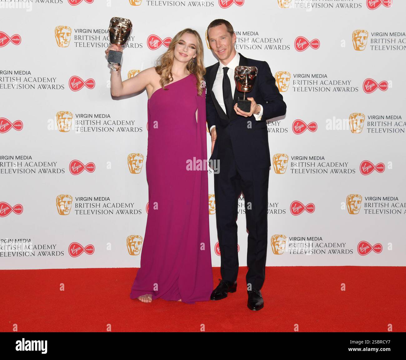 Jodie Comer and Benedict Cumberpatch at the Virgin Media British ...