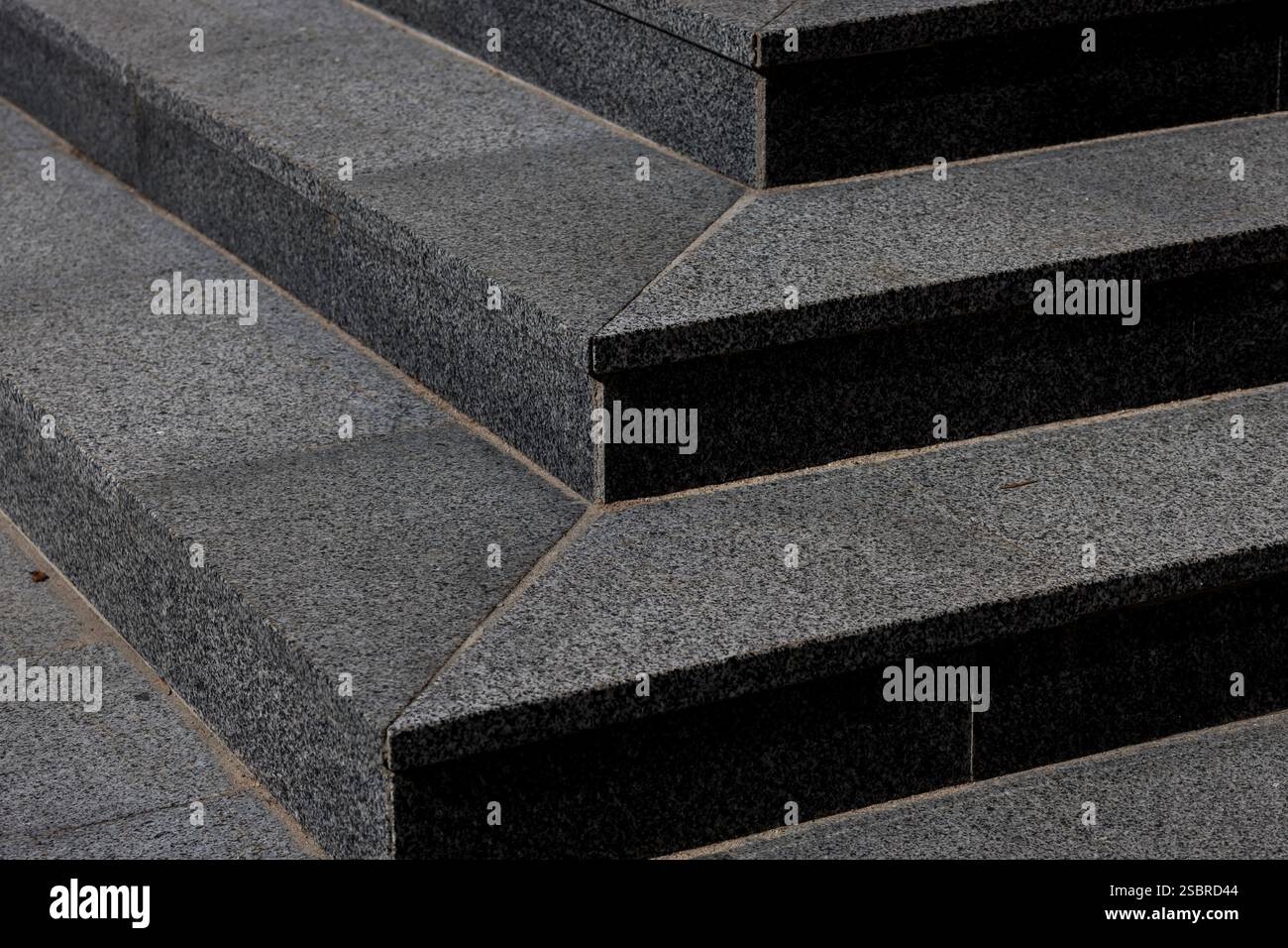Outdoor concrete stairs covered granite tiles. Step of exterior ...