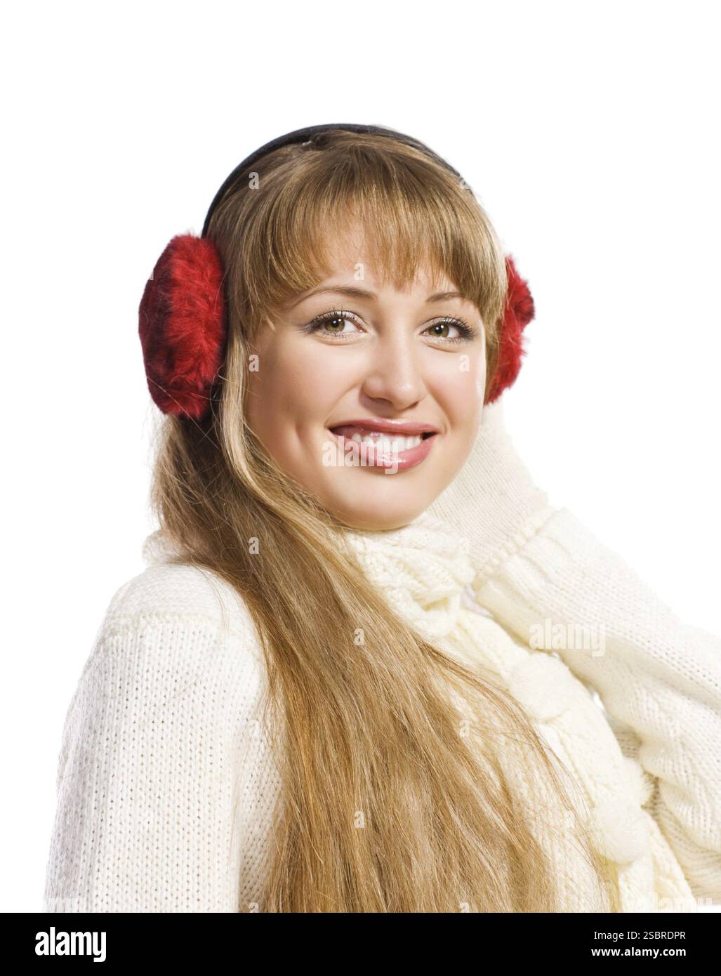Portrait of beautiful young woman wearing ear flaps Stock Photo - Alamy