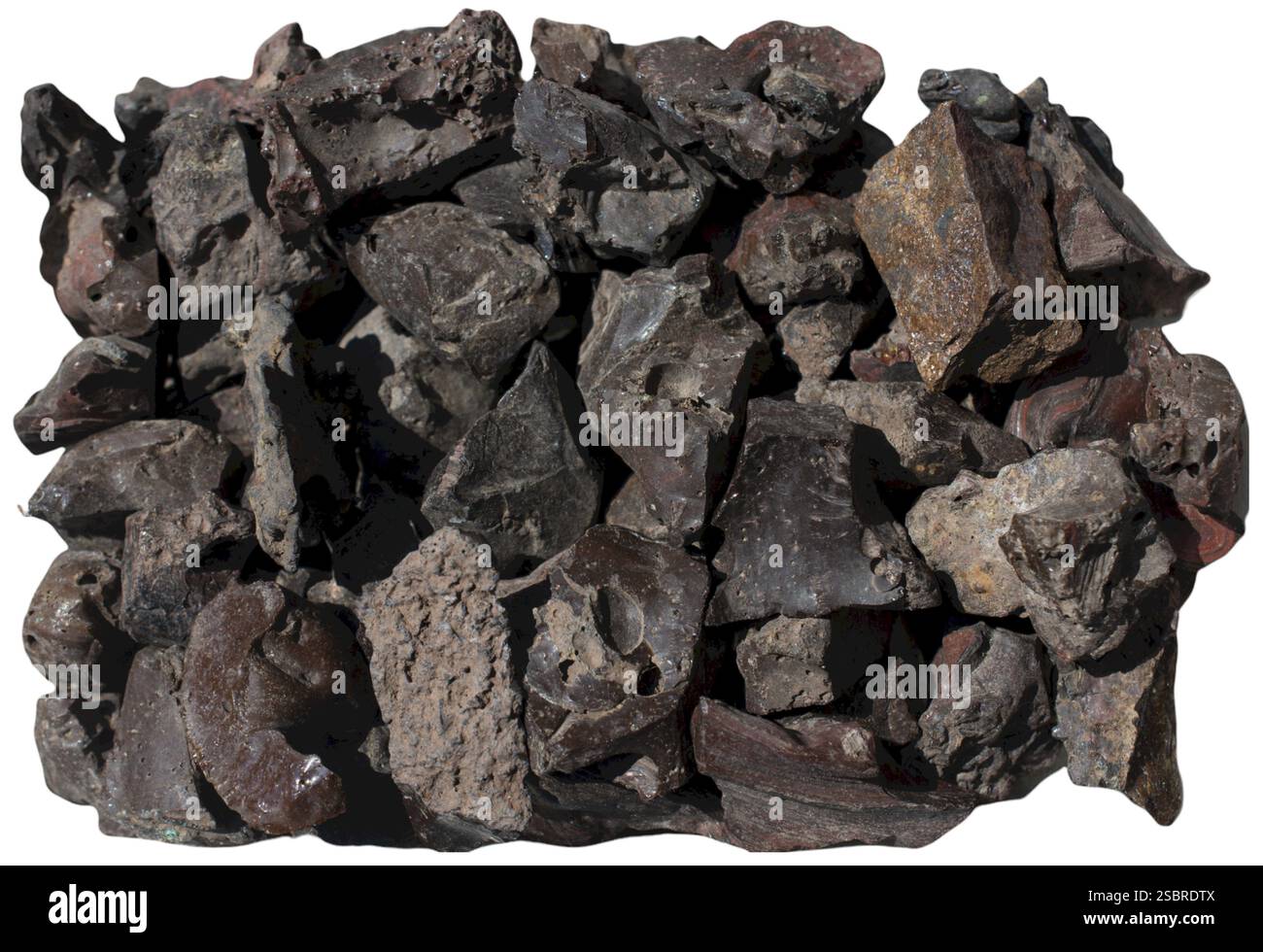 Colorful semi-precious stones. Different shapes rock pebbles. Semi ...