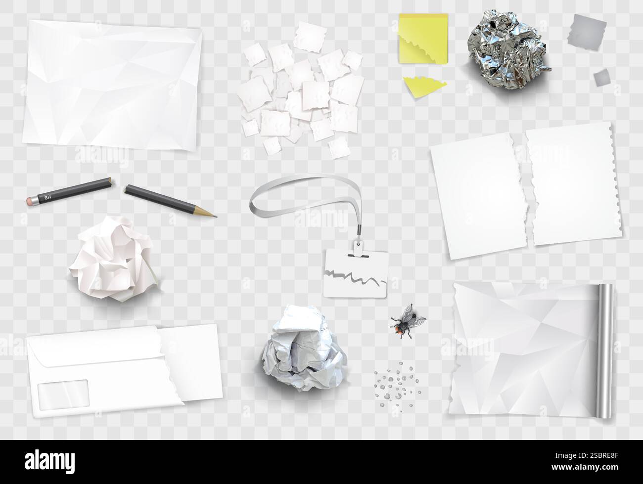 Set creasy paper sheets and pen Stock Vector Image & Art - Alamy