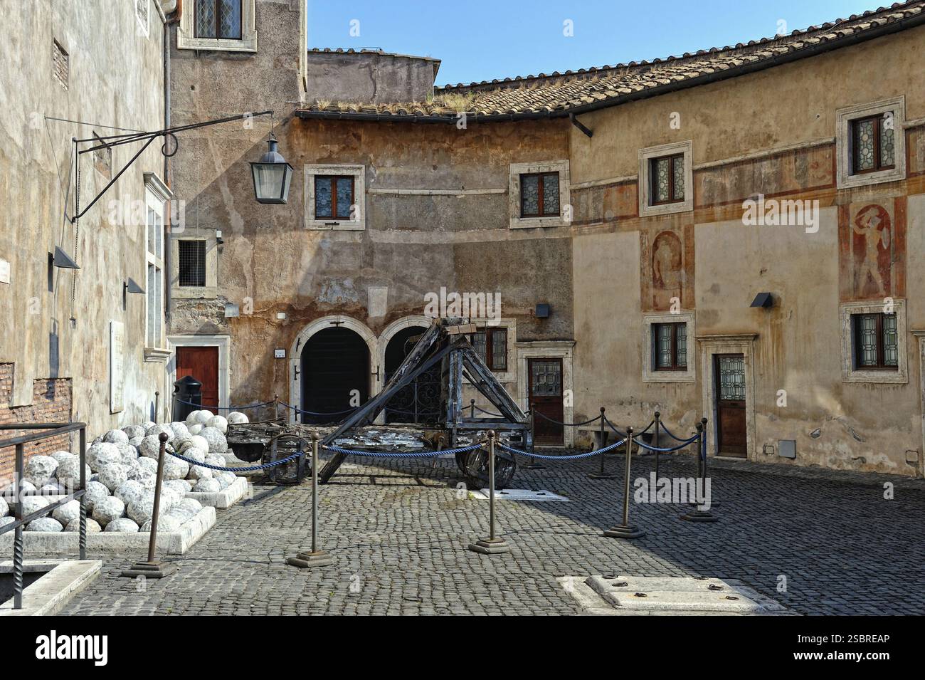 The courtyard of Sant'Angelo Castle in Rome, Italy. Sunny day Stock ...