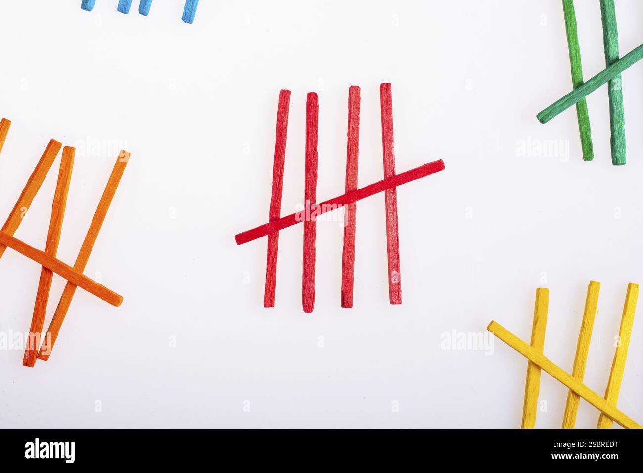 Colorful counting rods for kids to learn mathematics on white Stock ...