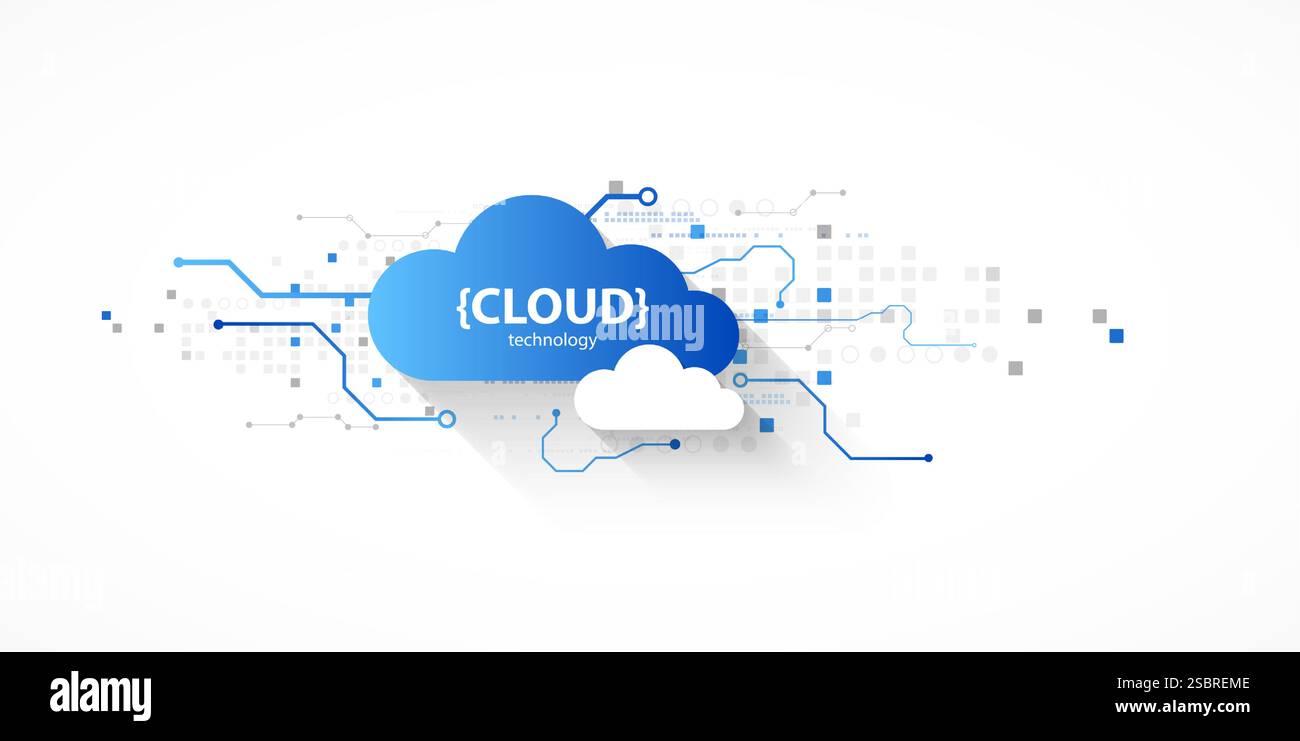Cloud storage technology. Integrated digital web concept background Stock Vector Image & Art - Alamy