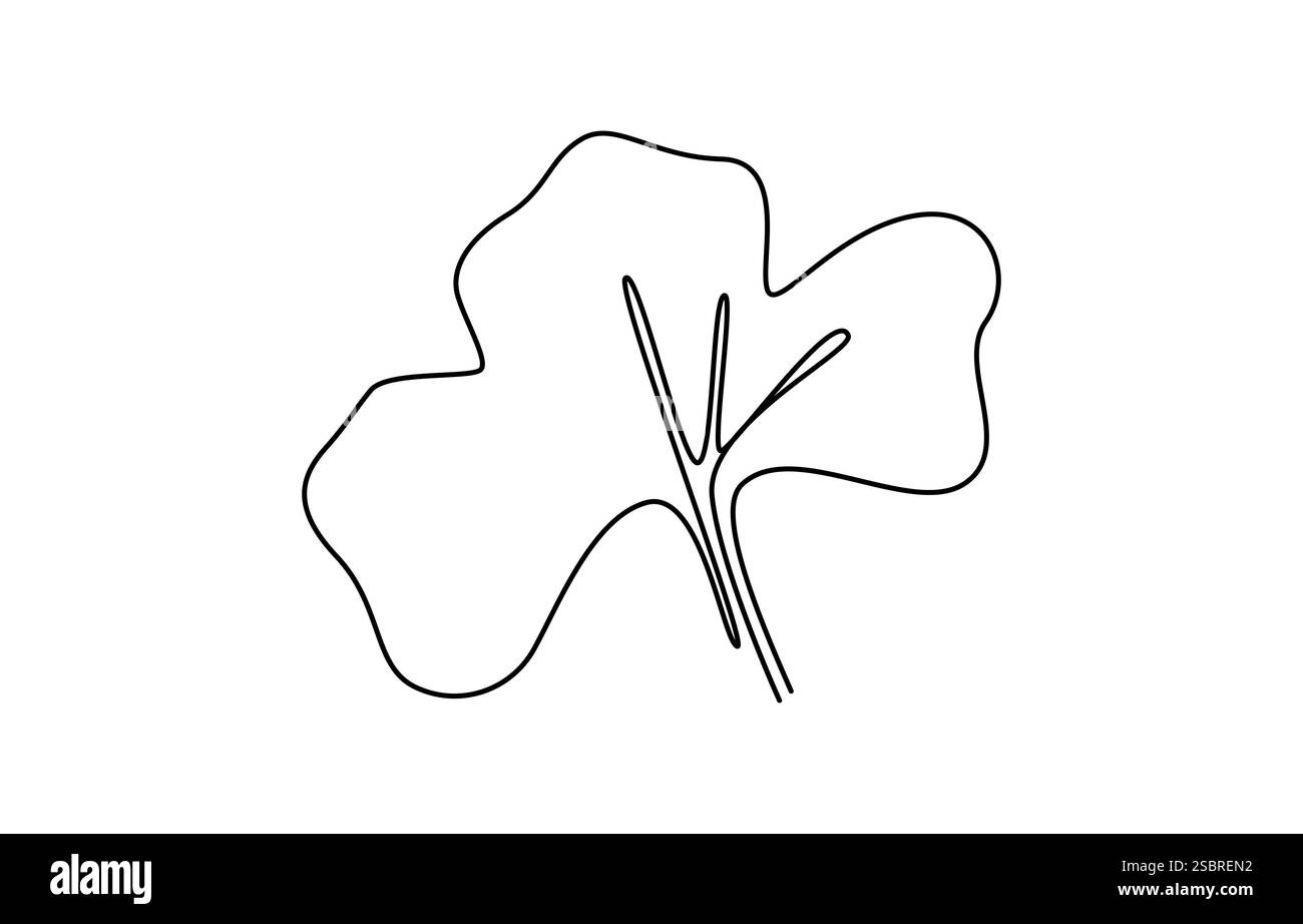 Ginkgo biloba Continuous one line drawing. Abstract botany minimalist ...