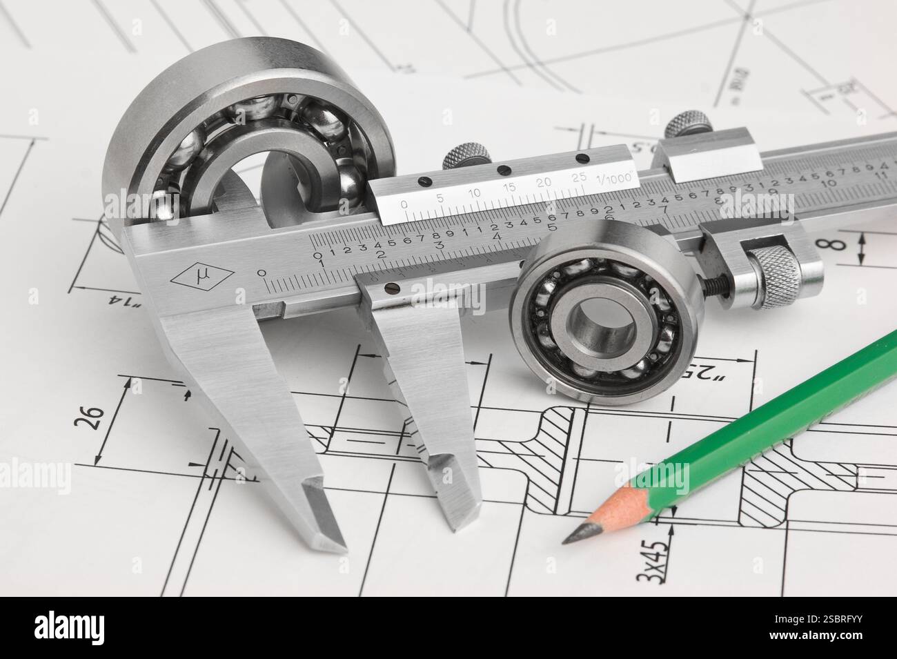 tools and mechanisms detail on the background of technical drawings ...