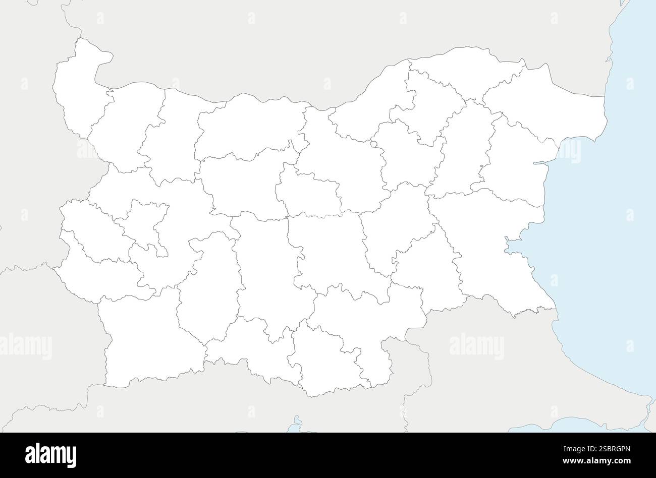 Vector regional blank map of Bulgaria with provinces and administrative divisions, and ...