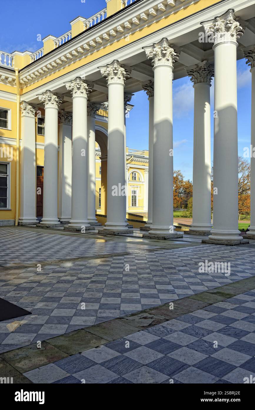 Ccolonnade of Alexander palace in Pushkin, Russia, Europe Stock Photo ...