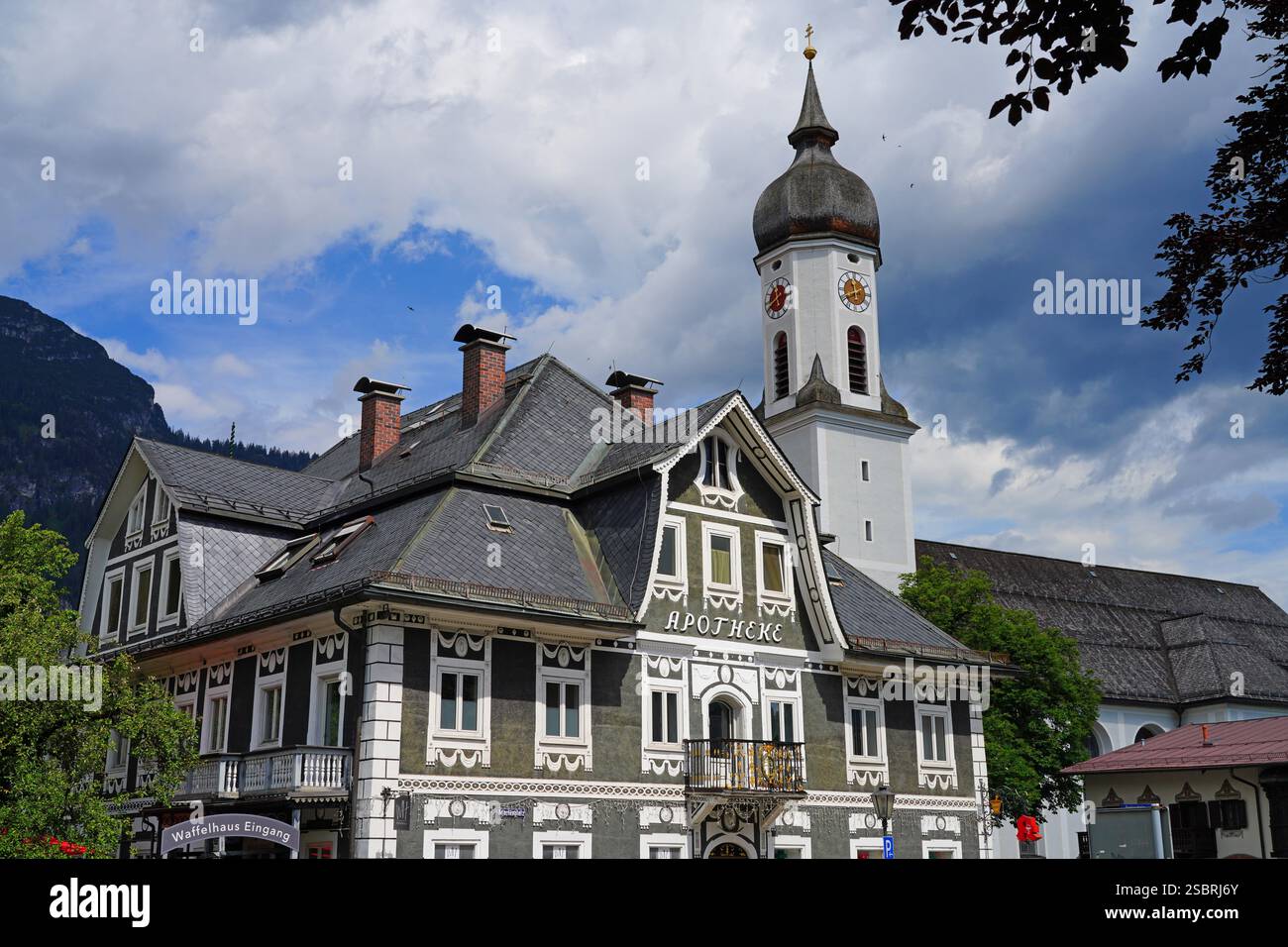 GARMISCH-PARTENKIRCHEN, GERMANY -6 JUN 2024- Summer view of Garmisch ...