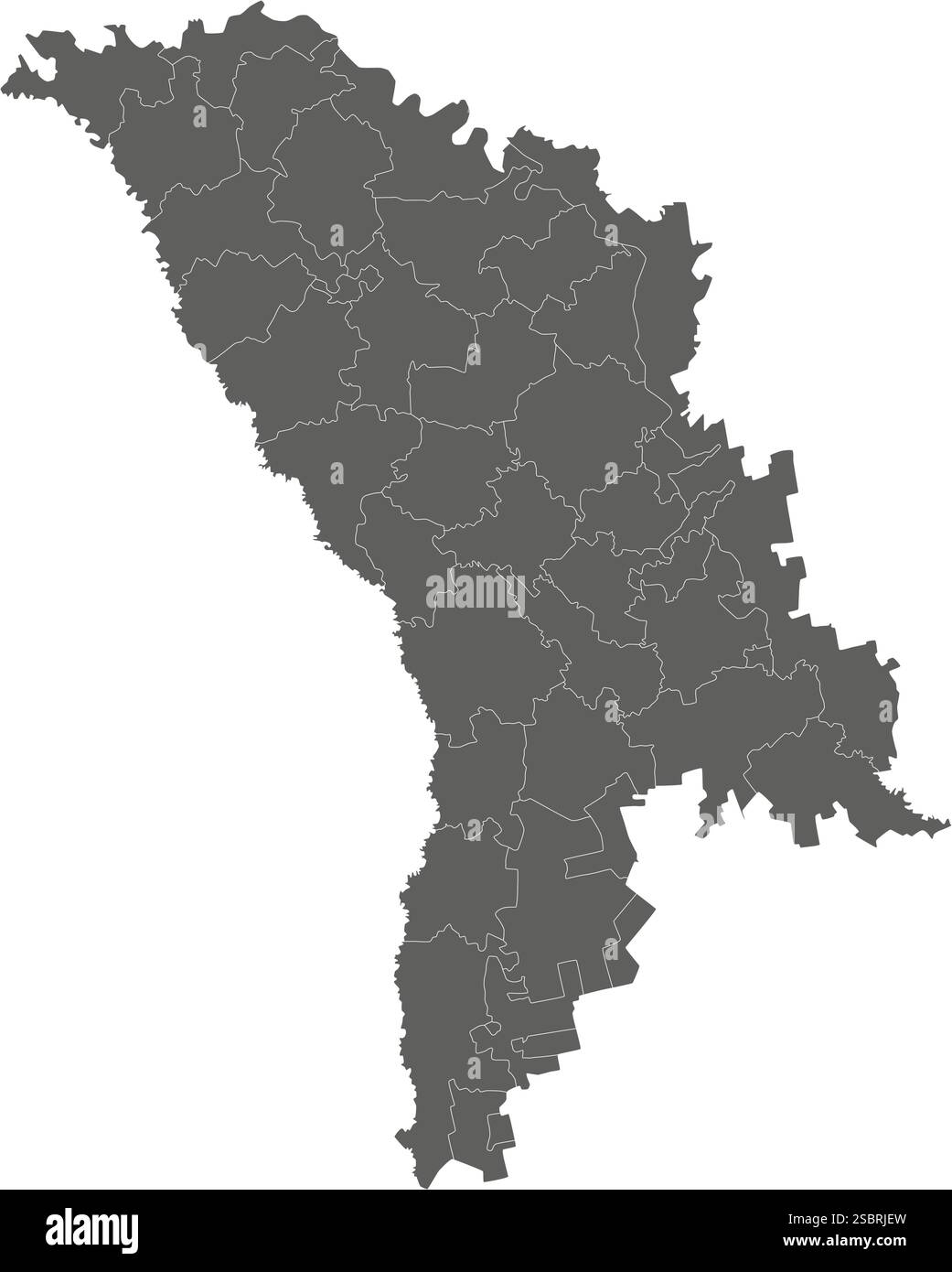 Vector regional blank map of Moldova with administrative divisions in ...