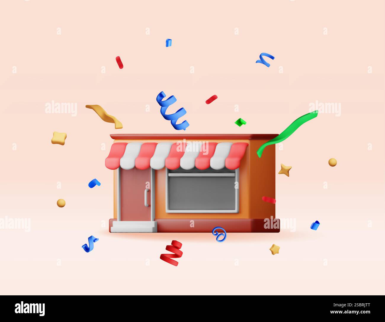 3d store shop with window and door in confetti Stock Vector Image & Art ...