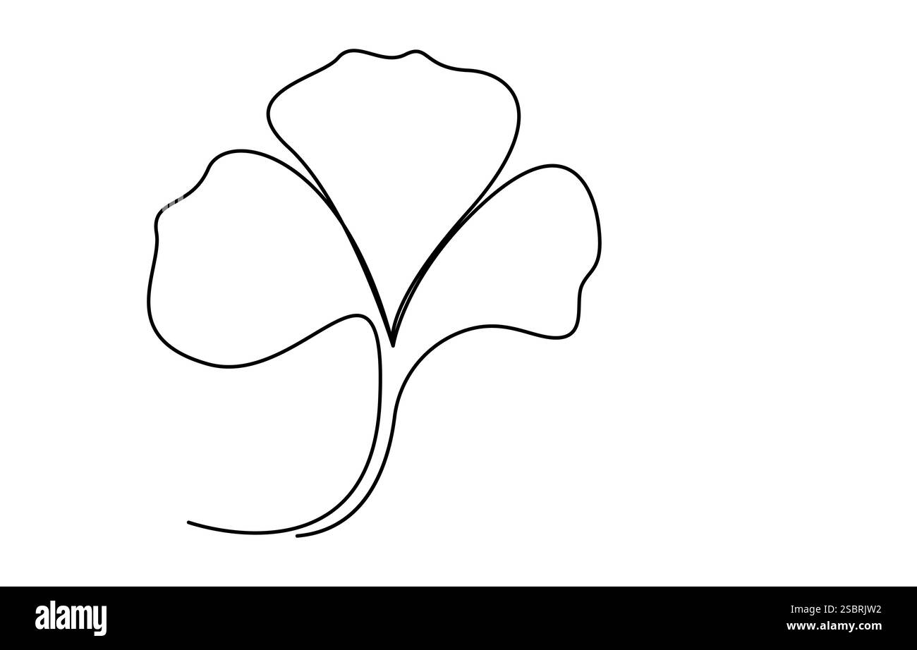 Ginkgo biloba Continuous one line drawing. Abstract botany minimalist ...