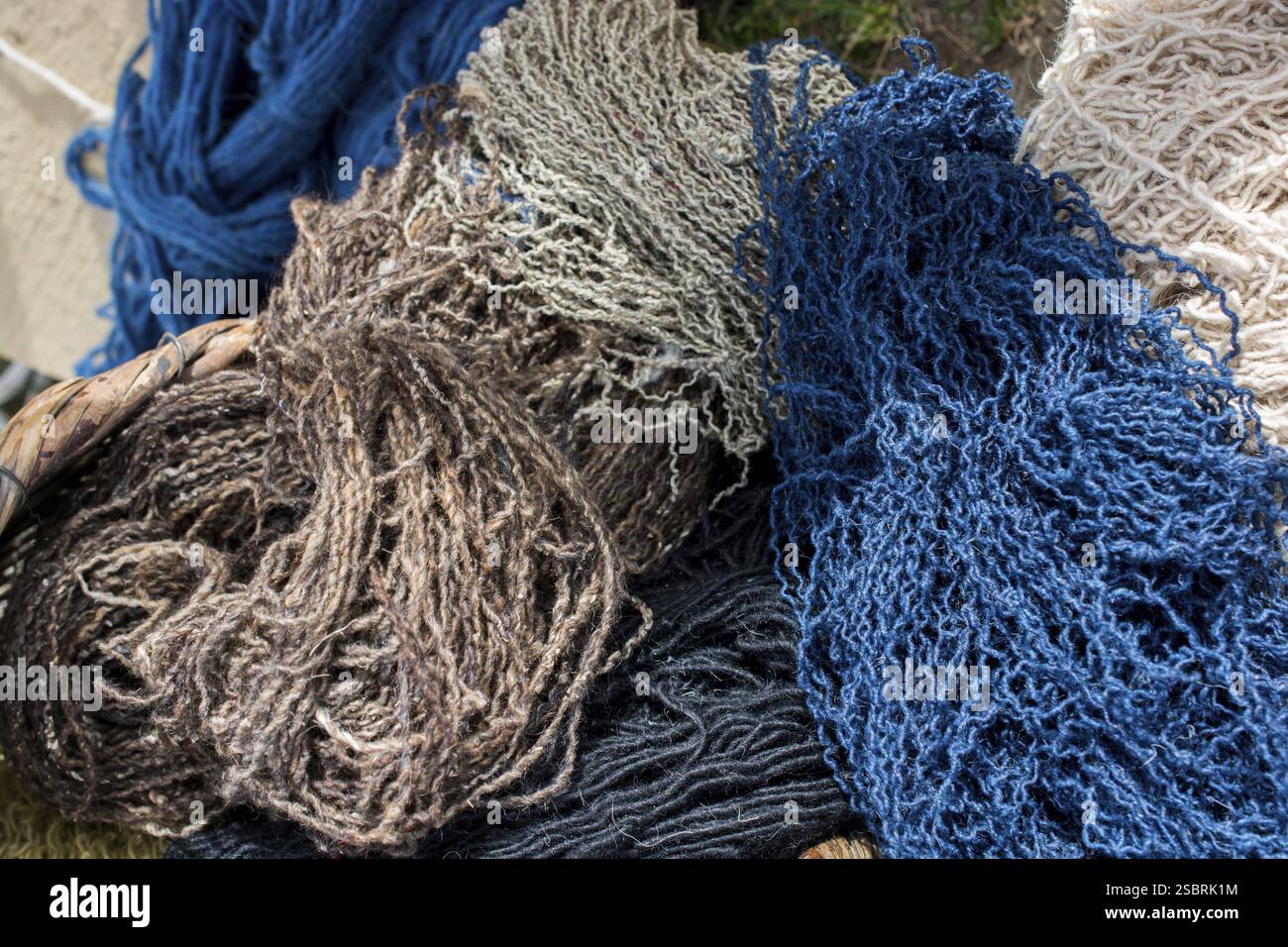 Natural wool dyeing in pots for carpet making Stock Photo - Alamy