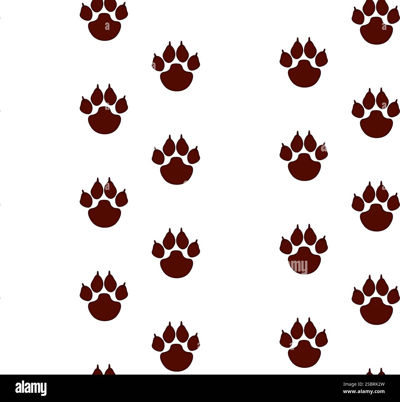 Tifer Paw prints, animal tracks, tiger footprints seamless pattern. Icon and track of footprints ...