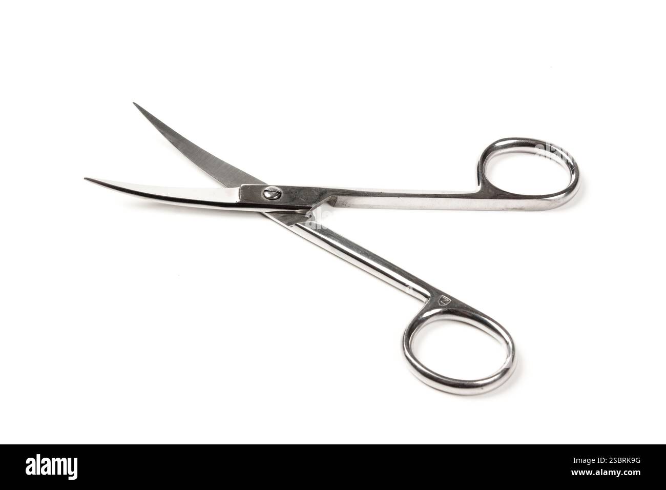 Chrome scissors isolated on white background Stock Photo - Alamy