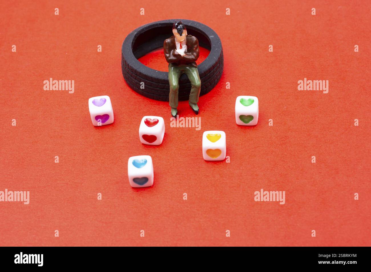 Colorful hearts in cubes for Valentine's day love concepts Stock Photo ...