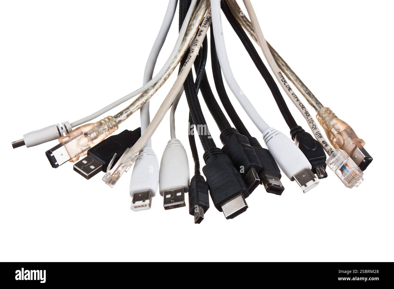 Wires for electronic compounds isolated on white background Stock Photo ...