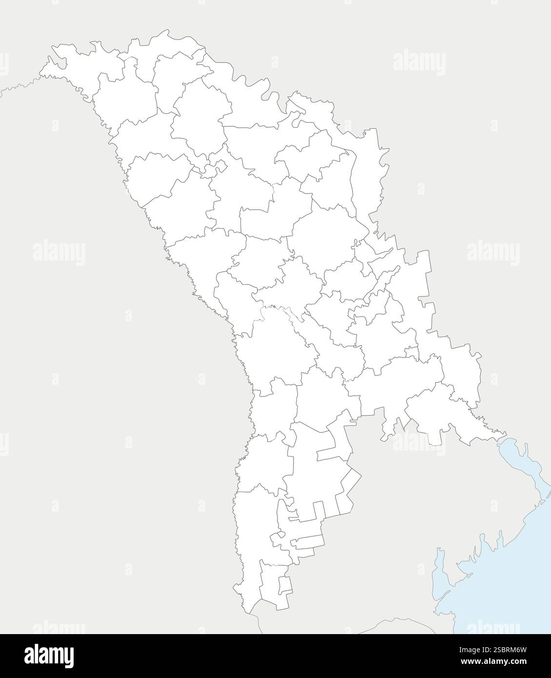 Vector regional blank map of Moldova with administrative divisions in ...