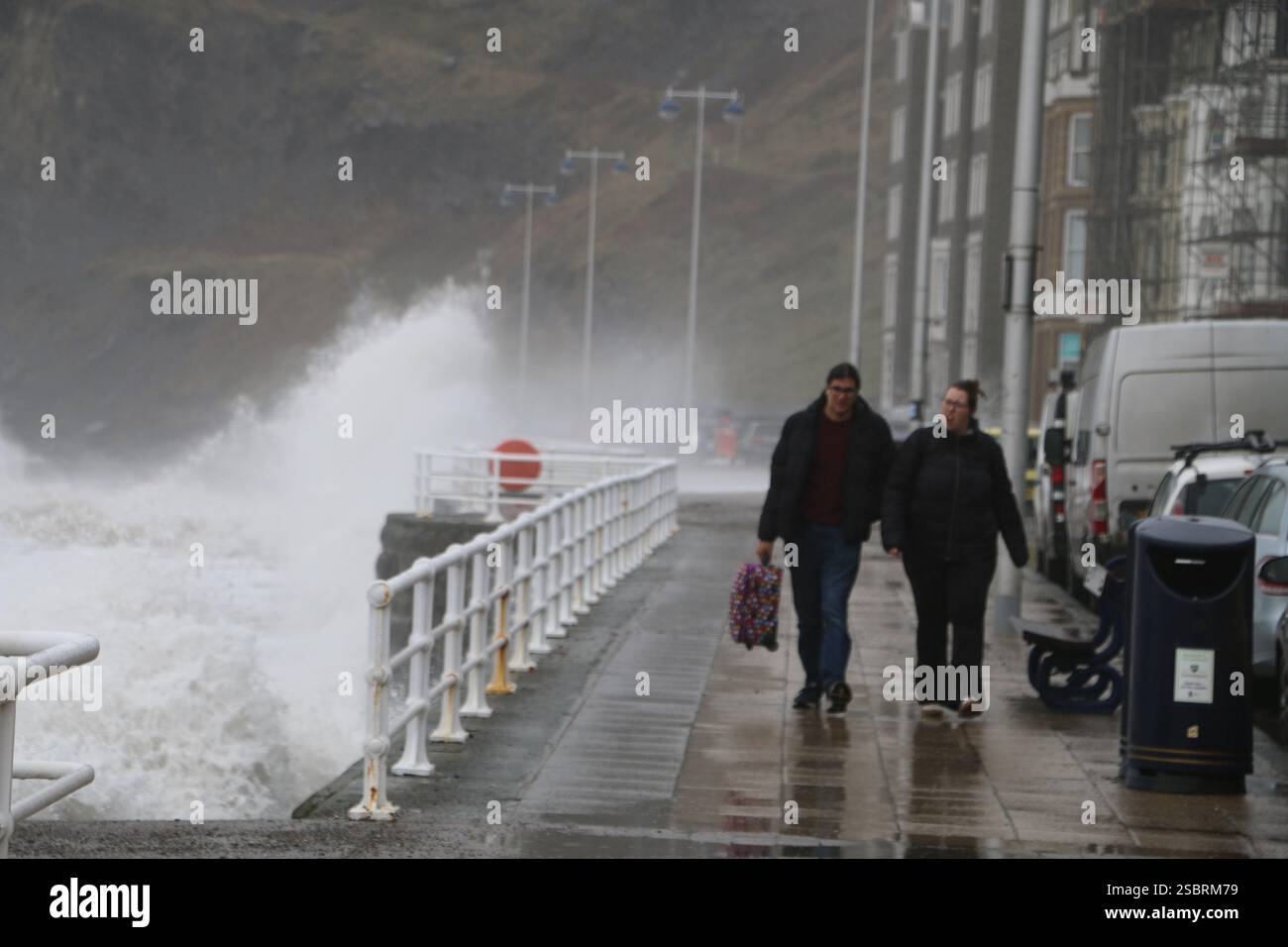 Aberystwyth Wales UK weather 4th February 2025, a stormy morning on the ...
