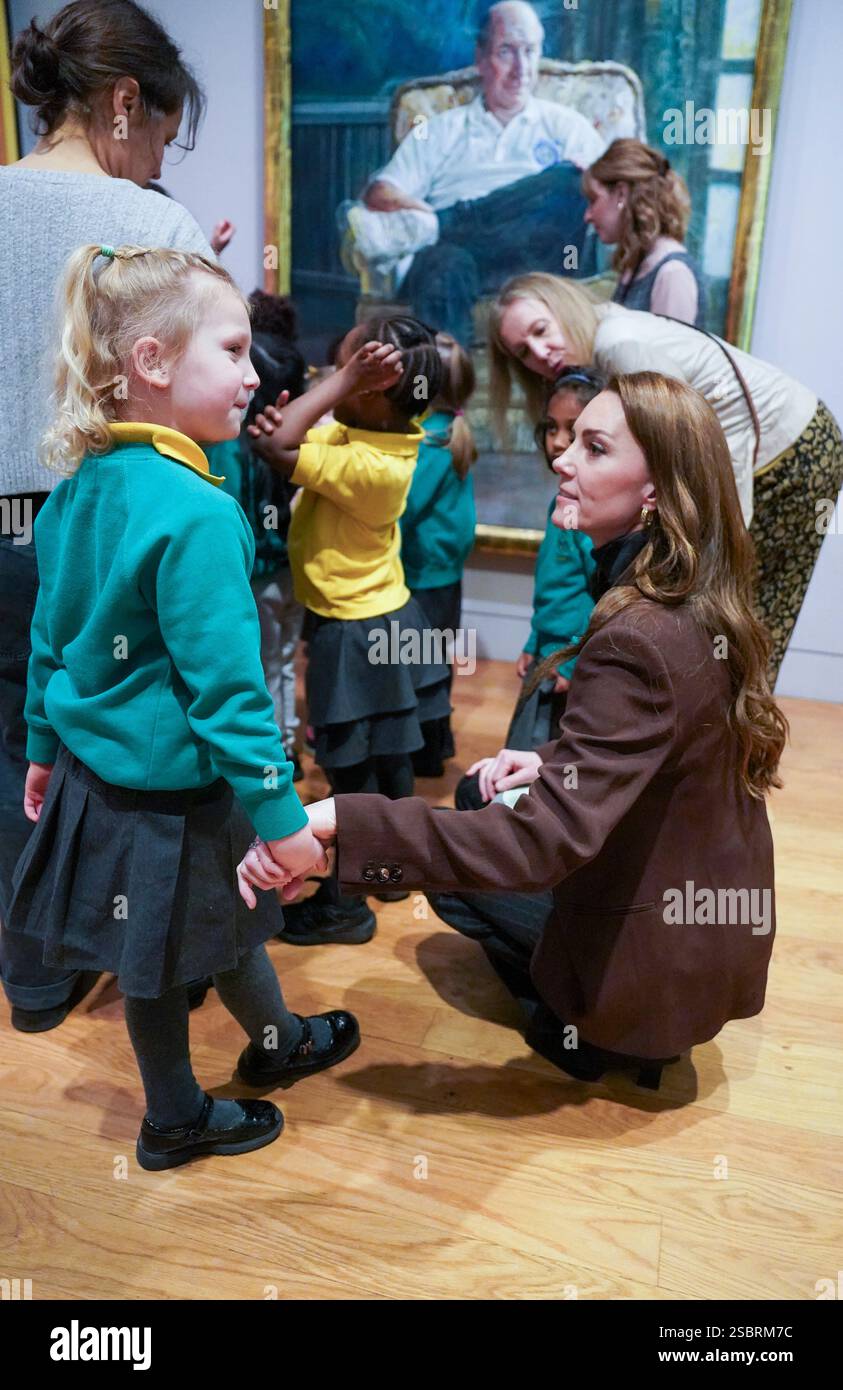 Britain's Kate, the Princess of Wales joins a group of four and five ...