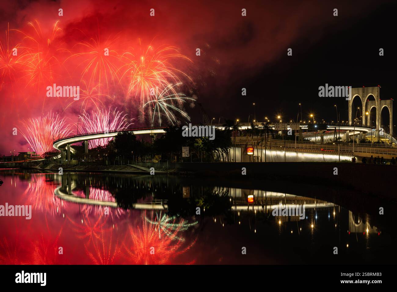 Macao, China. 4th Feb, 2025. Fireworks in celebration of the Spring ...