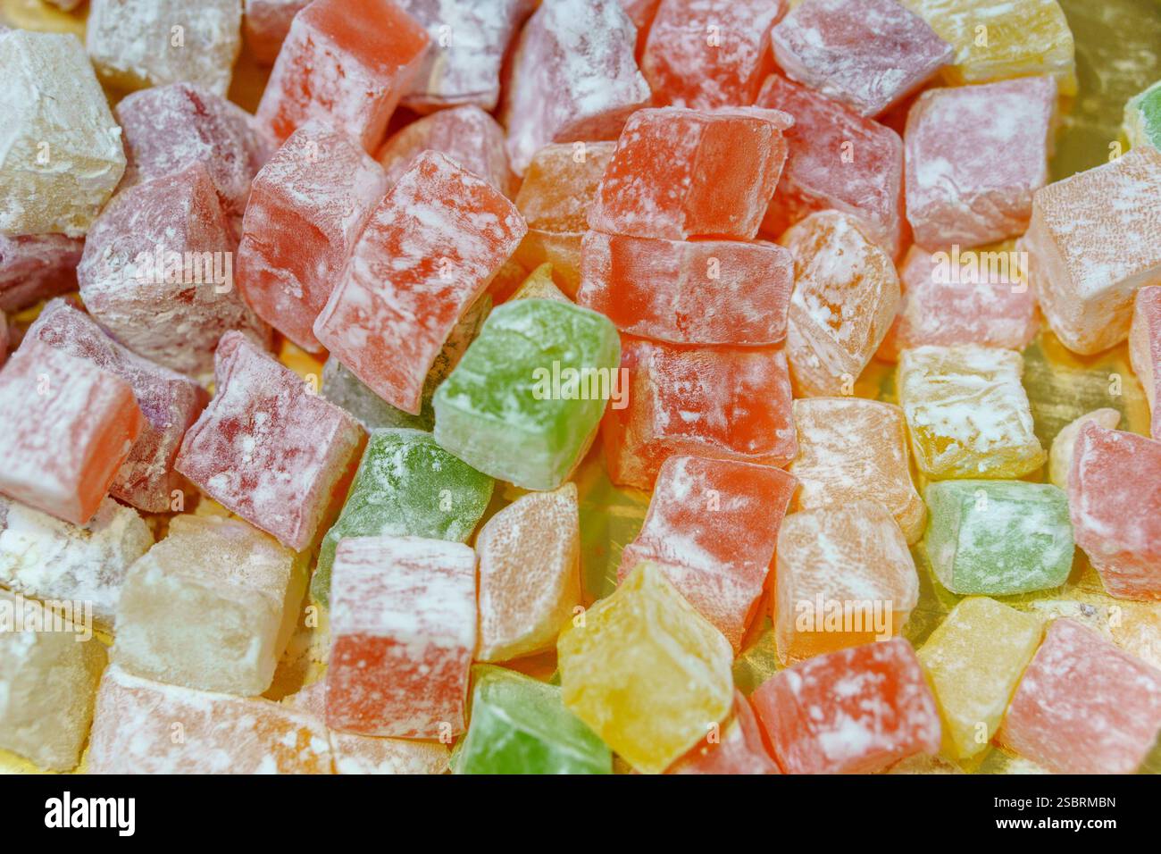A pile of colorful jelly candies with different flavors. The candies ...
