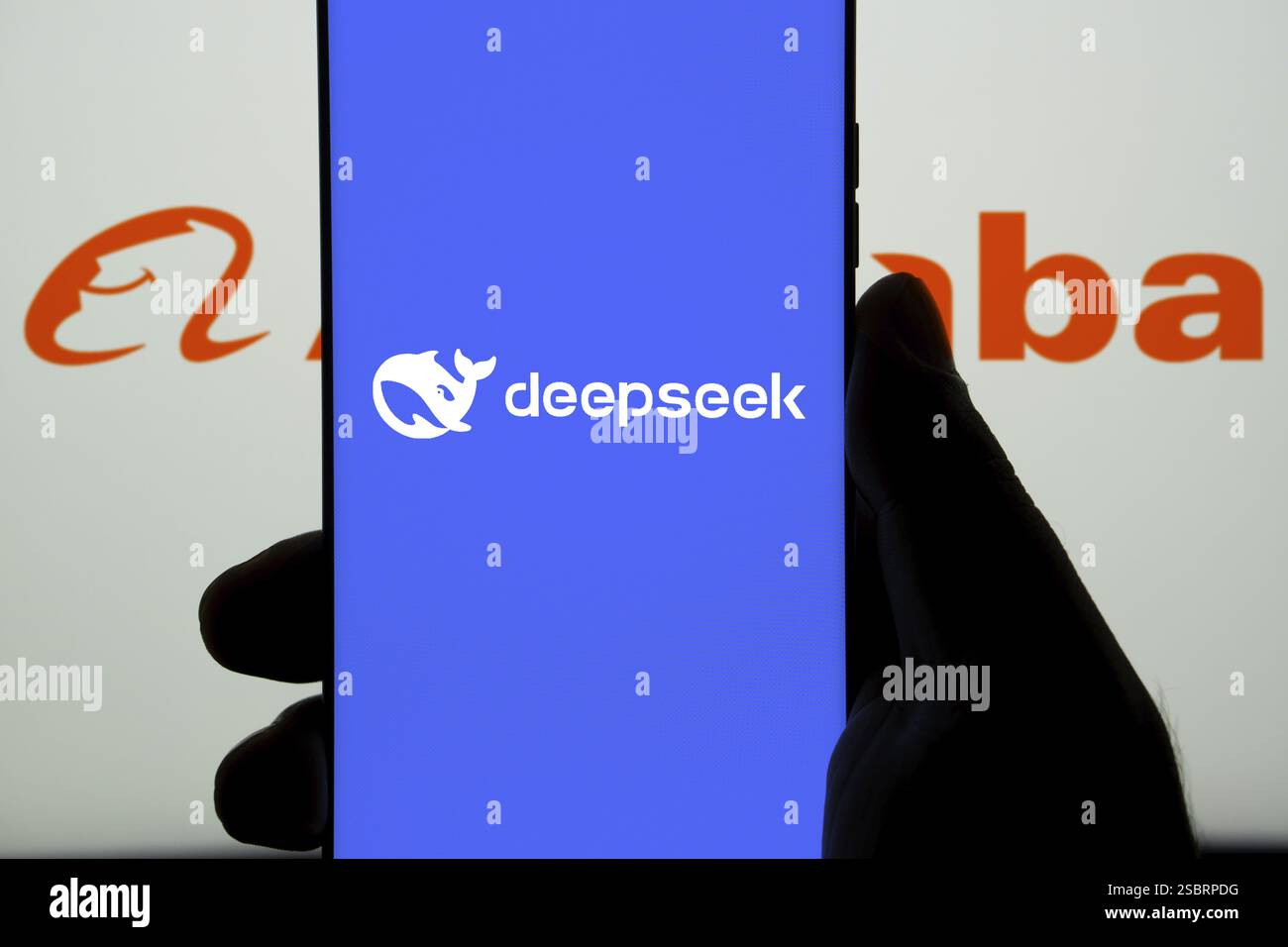 Alibaba logo in contrast to Deepseek AI, symbolizing the competition ...